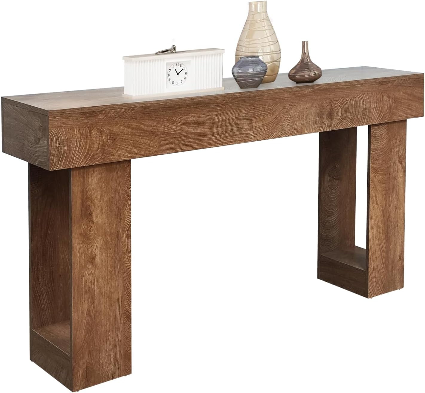 EastVita 63" Long Console Table for Entryway, Wood Rectangular Sofa ...