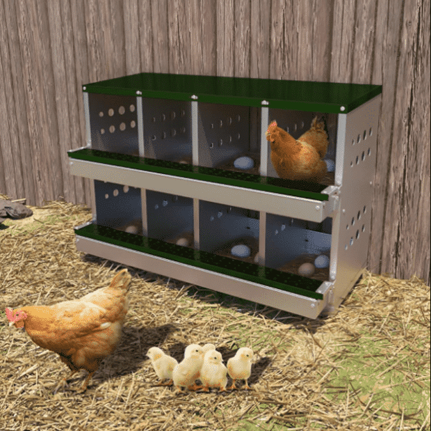 EastVita 8 Compartment Metal Chicken Nesting Box for Laying Eggs ...