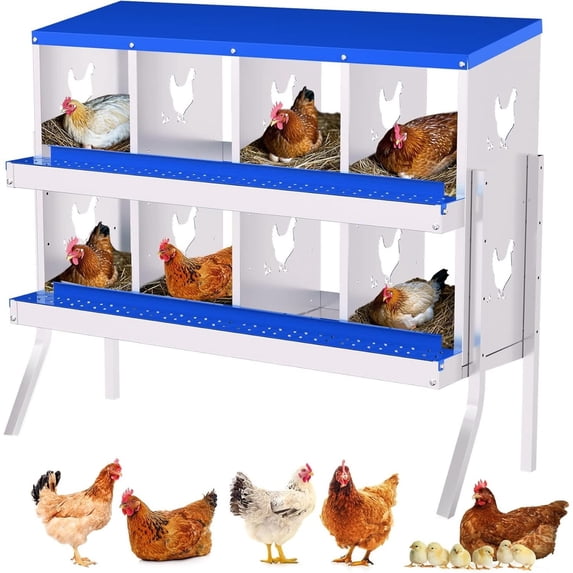 EastVita 8 Holes with legs Chicken Nest Box Chicken Nesting Boxes for ...