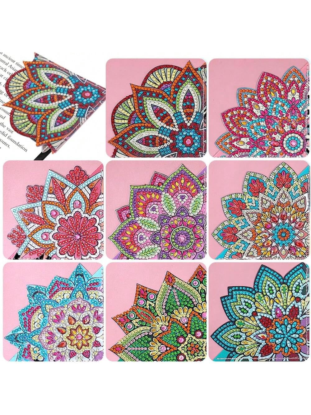 EastVita 8Pcs Corner Bookmarks. Portable 5D DIY Diamond Art Page ...
