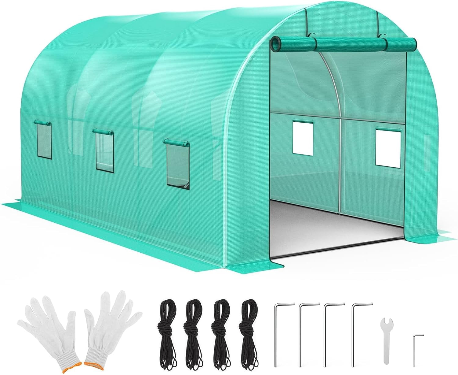 EastVita 8x13x7FT Walk-in Portable Tunnel Greenhouse Tent with 19x0.6 ...
