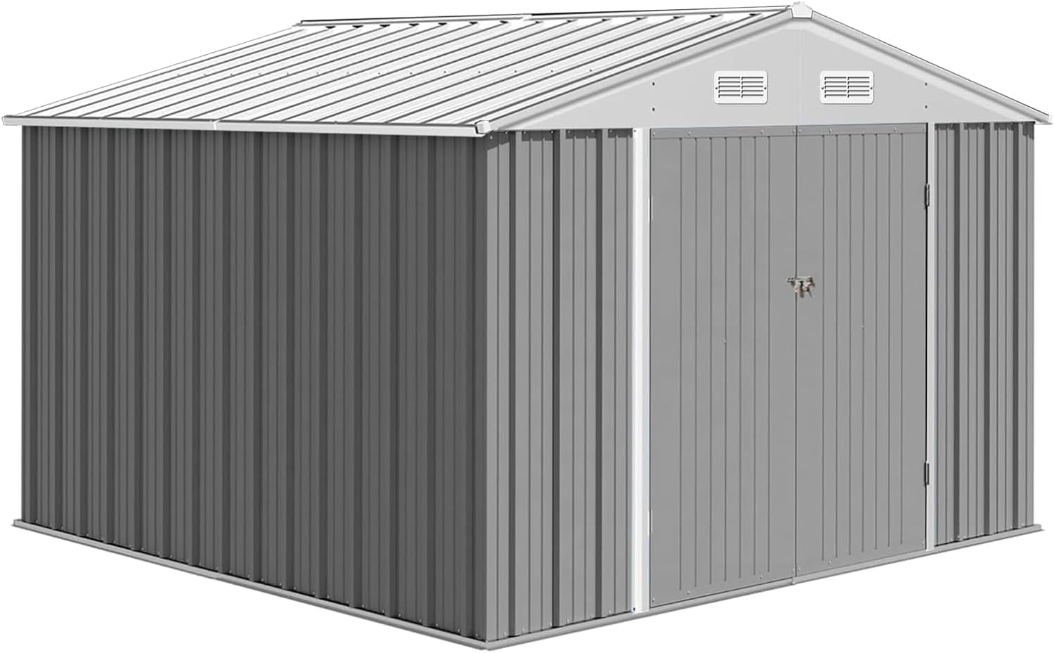 EastVita 8x8 FT Outdoor Metal Storage Shed, Steel Utility Shed Storage ...