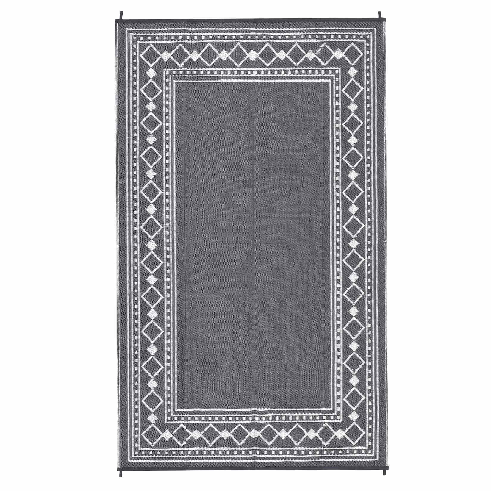 EastVita 9 x 18 ft(actual size) Plastic Gray White Rectangular Beach ...