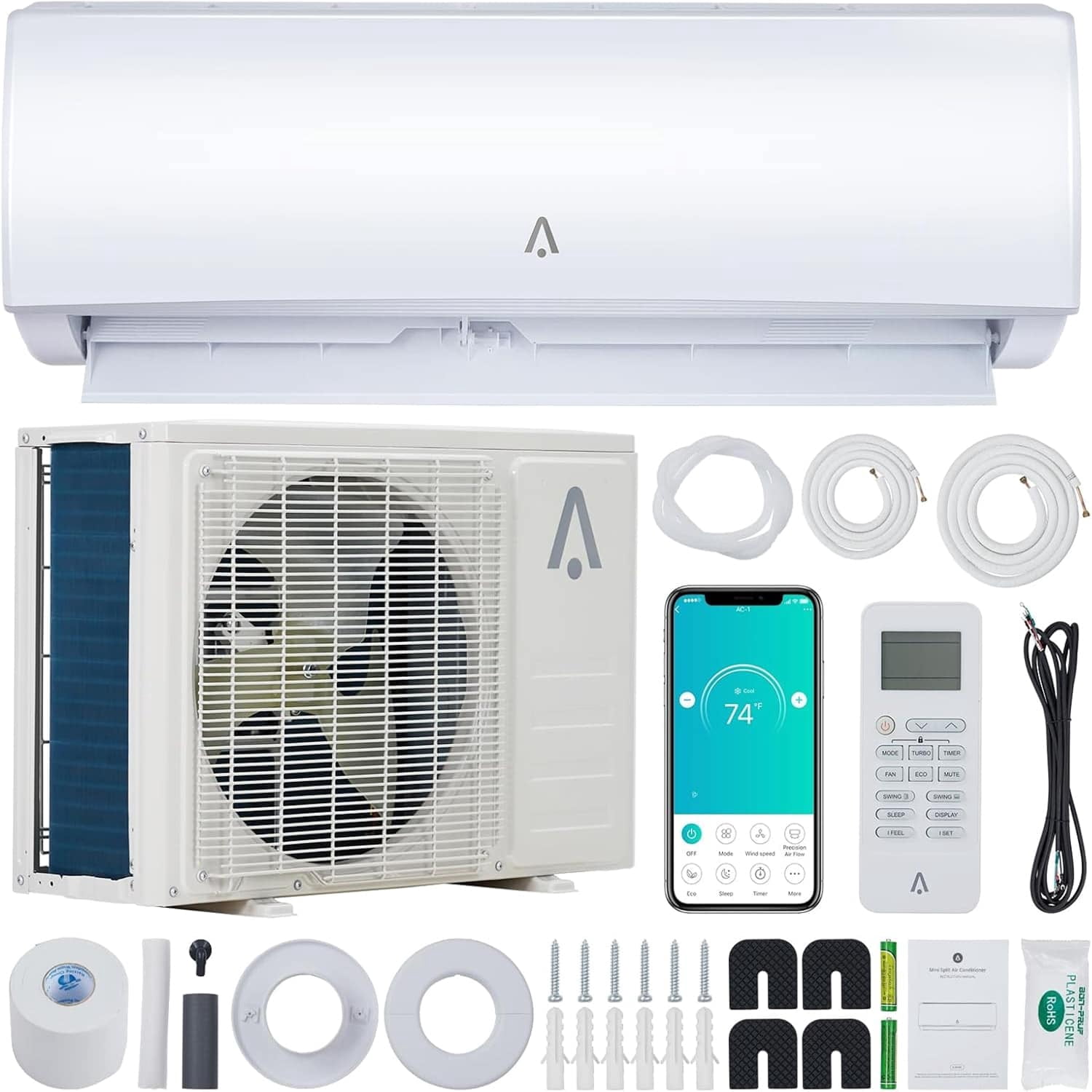 EastVita 9000-BTU 450-sq ft 208-230-Volt White Through-the-Wall Air ...