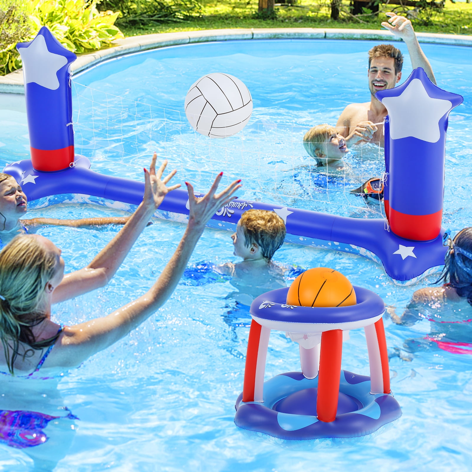 EastVita Aquatic Sports Volleyballnetz Pool Volleyball Net with ...