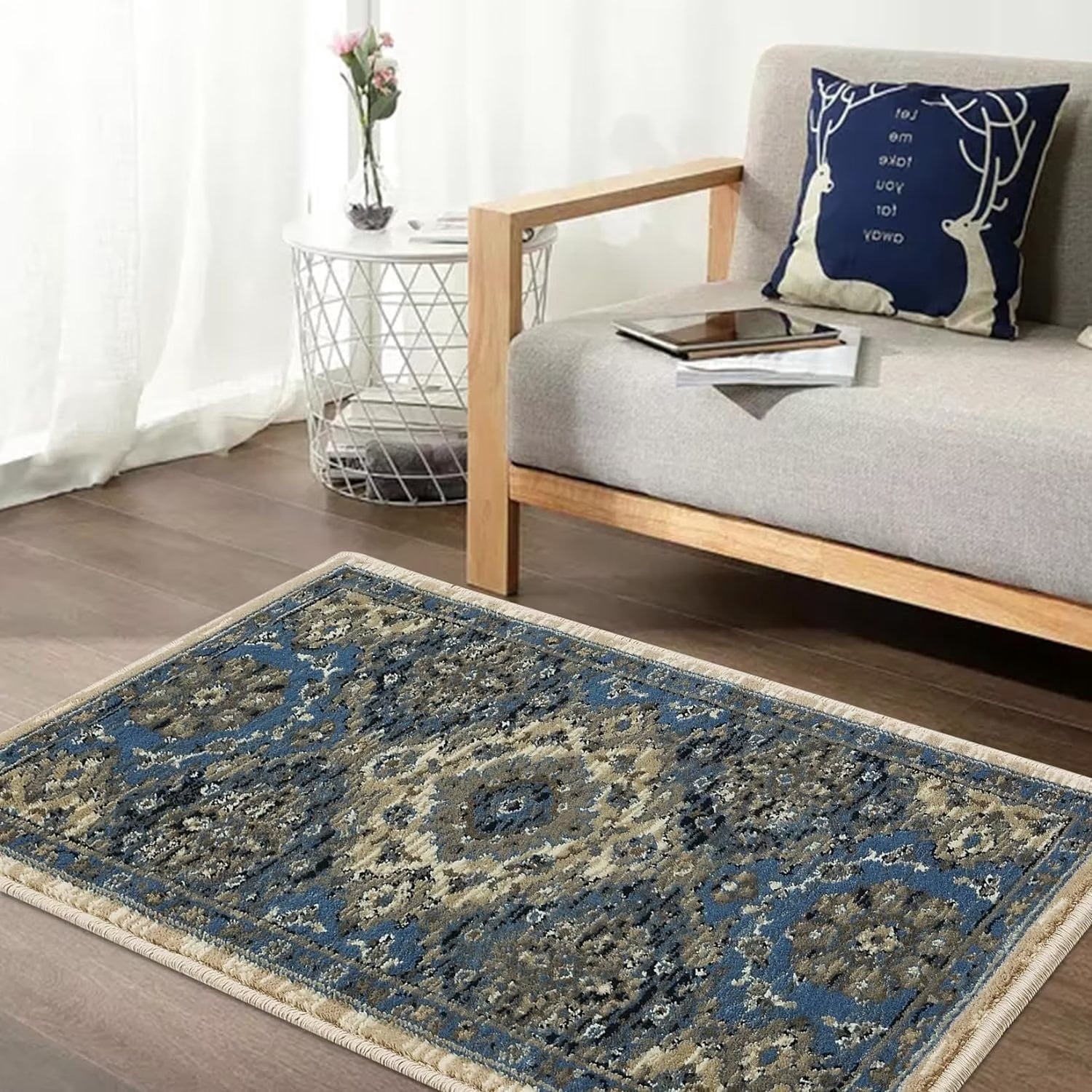 EastVita Area Rugs Carpets 2'*3' Vintage Small Area Rug Plush Doormat ...