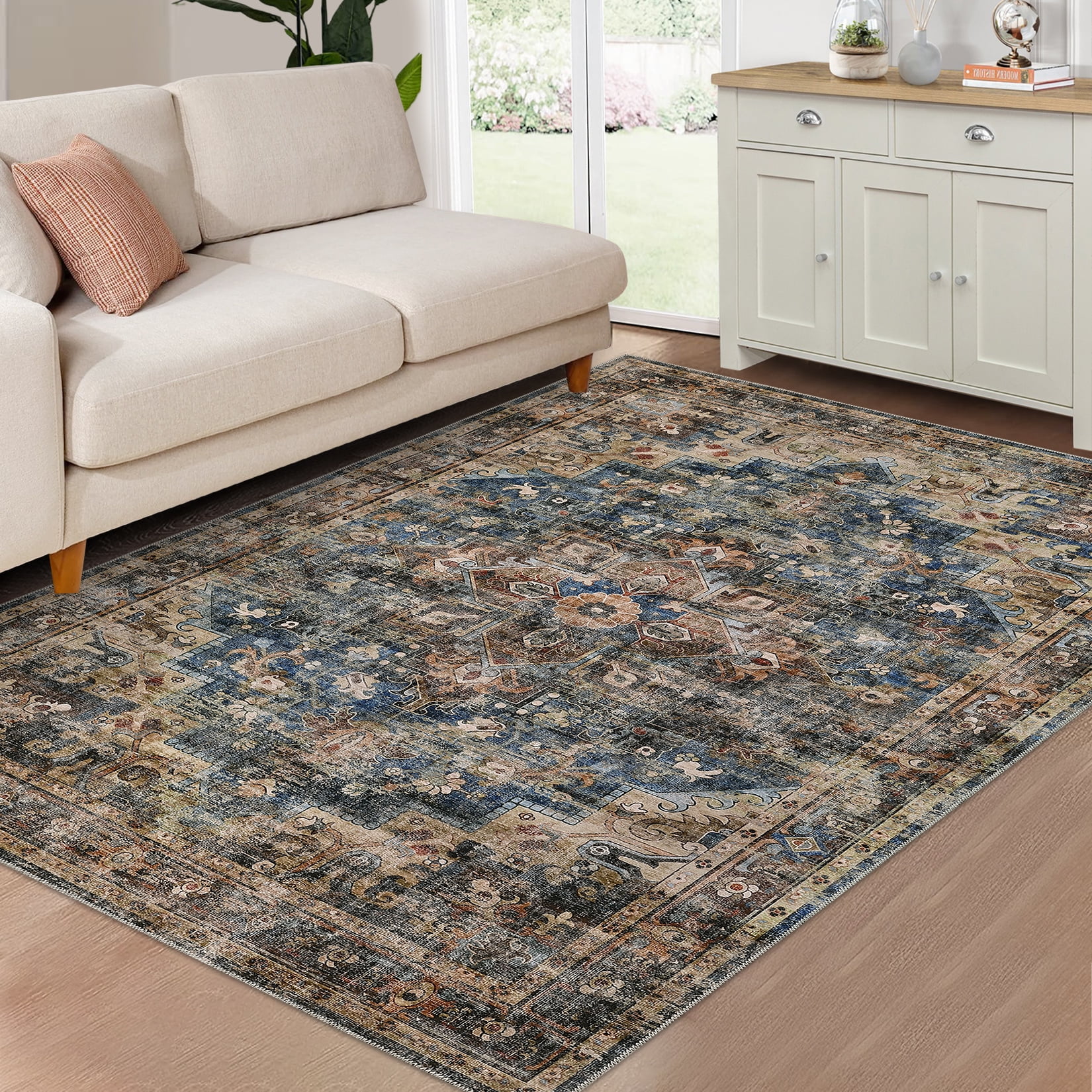 EastVita Area Rugs Carpets 8'*10' Washable Rugs Boho Tribal Rug Vintage ...