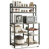 EastVita Bakers Rack with Power Outlet, Coffee Bar with Wire Drawer ...