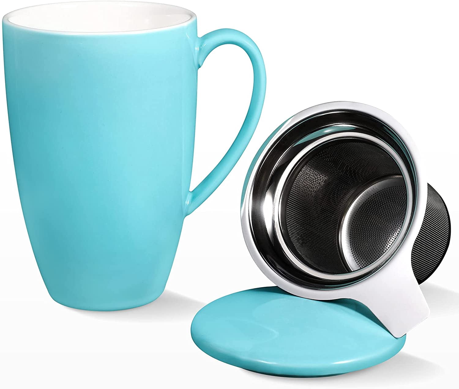 EastVita Ceramic Mug, 16oz Ceramic Color Glaze Tea Mug, Tea Mug with ...