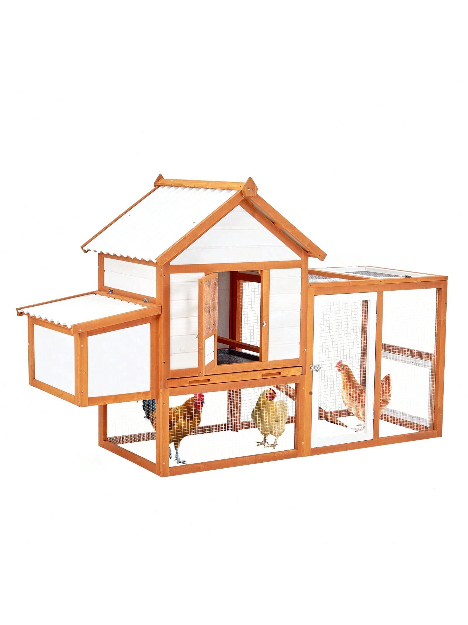 EastVita Chicken Coop Hen House Rabbit Bunny Hutch Outdoor Wooden Large ...