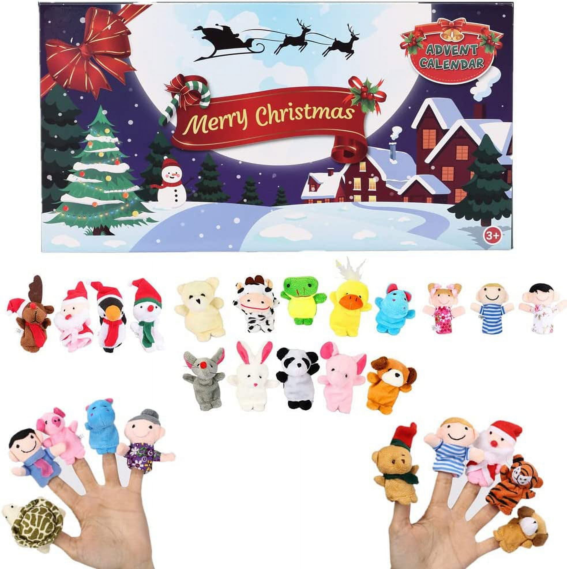 EastVita Christmas Advent Calendar 2022 with Finger Puppets Toys , 24 ...