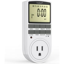 BN-LINK 7 Day Heavy Duty Digital Programmable Dual Outlet Timer - 2 ...