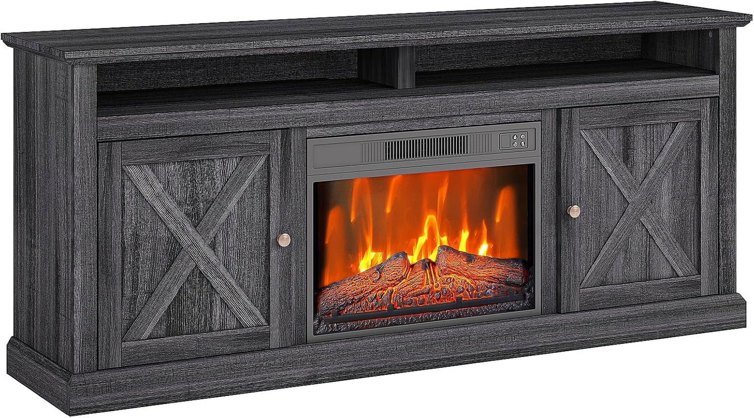 EastVita Fireplace Tv Stand with Overheat Protection&Timer,Farmhouse ...