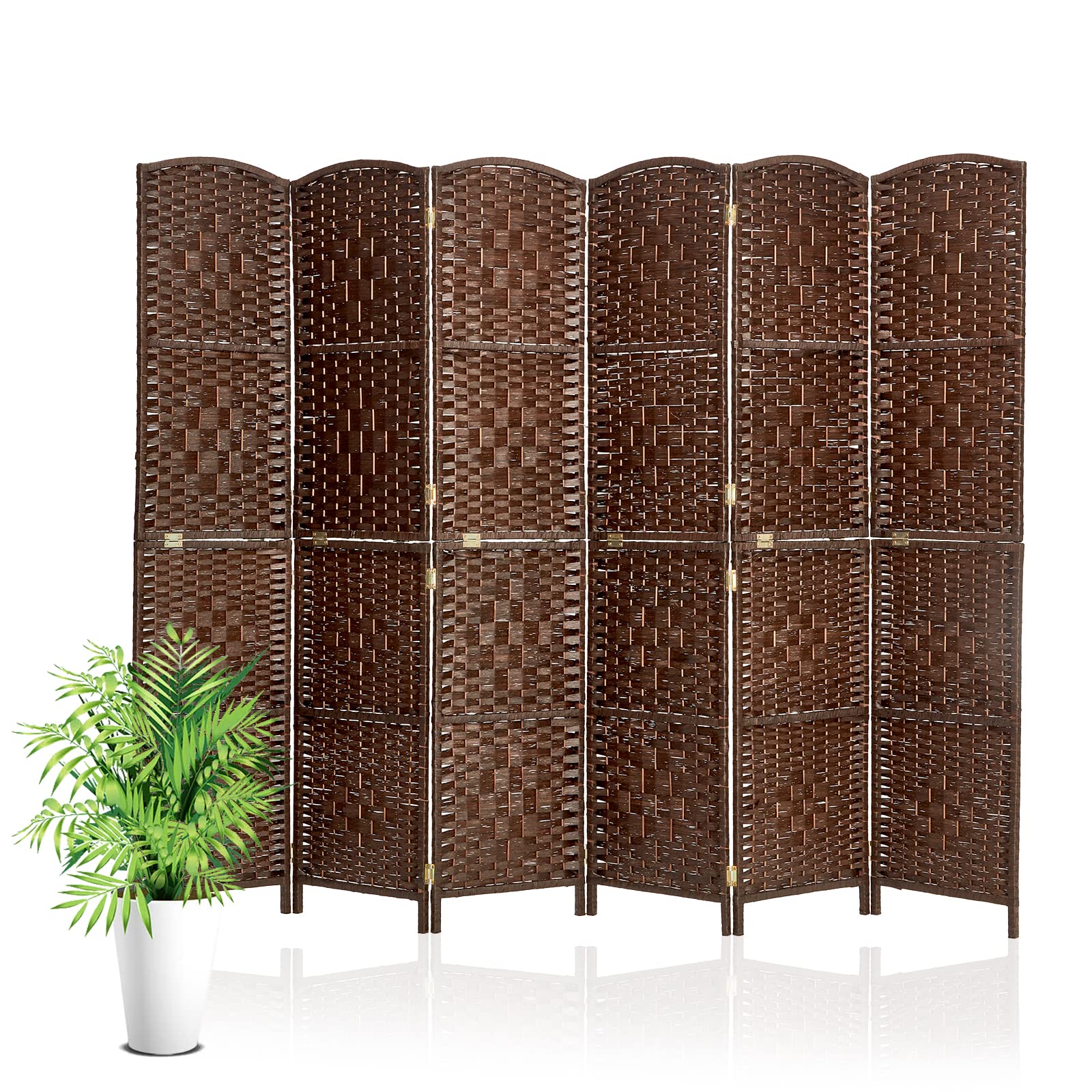 EastVita Folding Privacy Screen - 6ft Tall with Diamond Weave Fiber, 6 ...