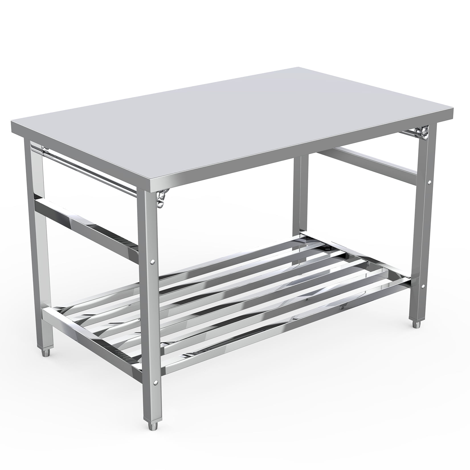 EastVita Food Prep Worktable, 30 x 48 Inches Stainless Steel Folding ...