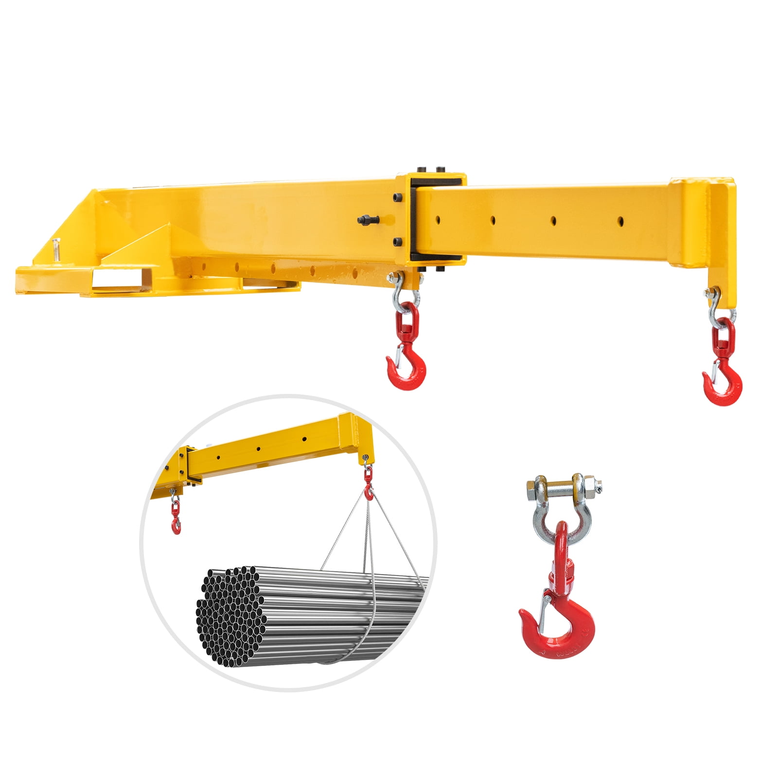 EastVita Forklift Jib Boom Crane, Manual Telescopes 83"-148", 6000Lbs ...