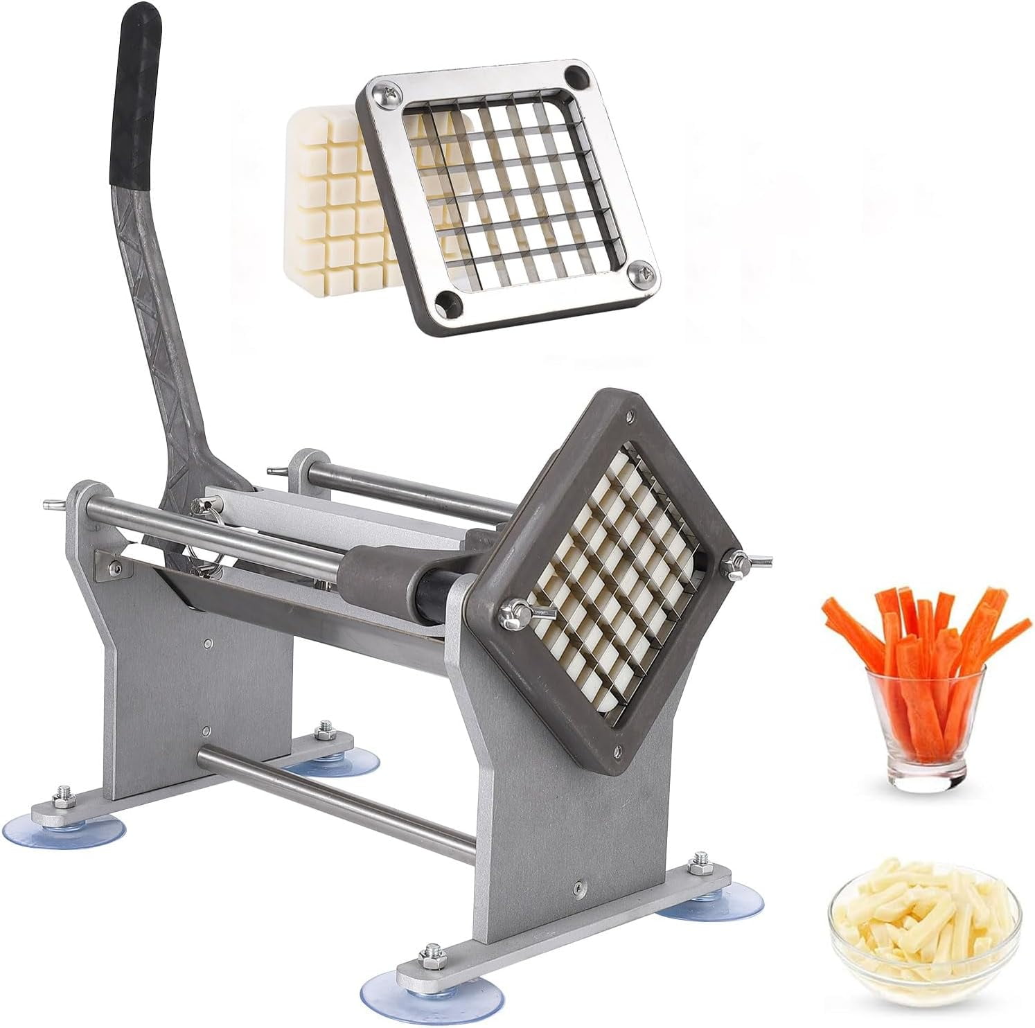 EastVita French Fry Cutter, Stainless Steel Potato Cutter With 1/2 Inch ...