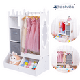 EastVita Girls'Dress-Up Storage with Light & Mirror,Kids Clothing Rack ...