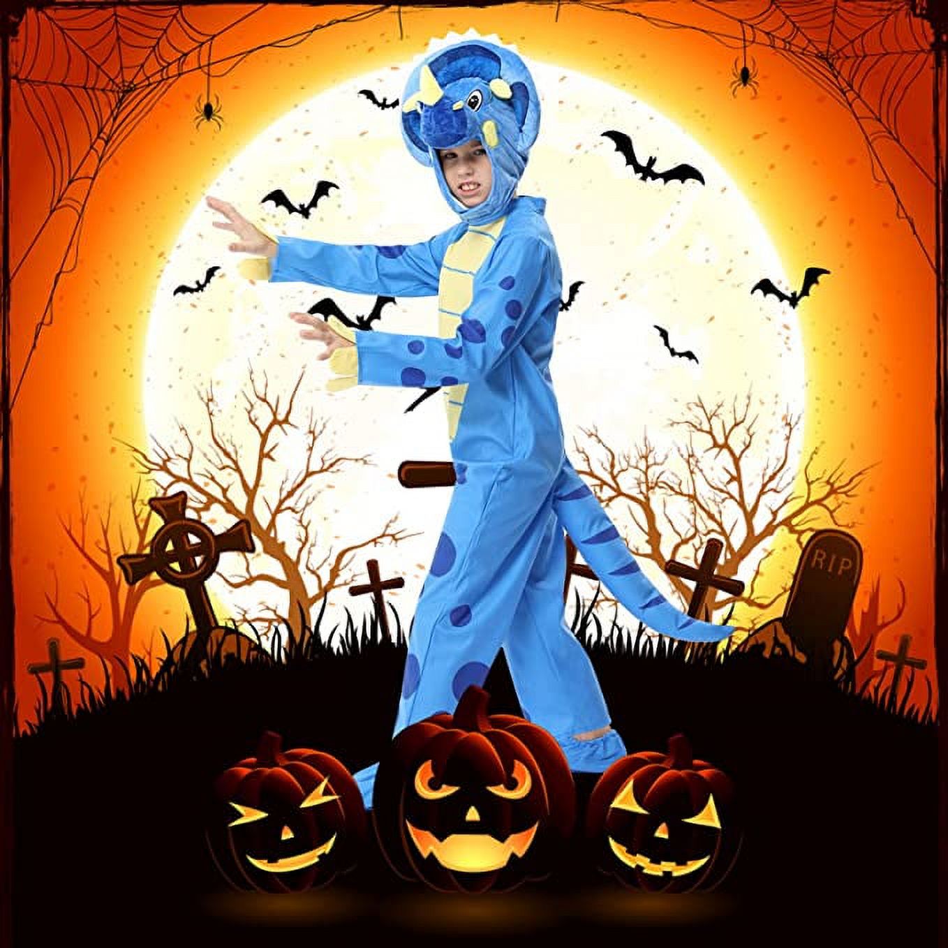 EastVita Halloween Dinosaur Costume for Kids Triceratops Dress Up ...