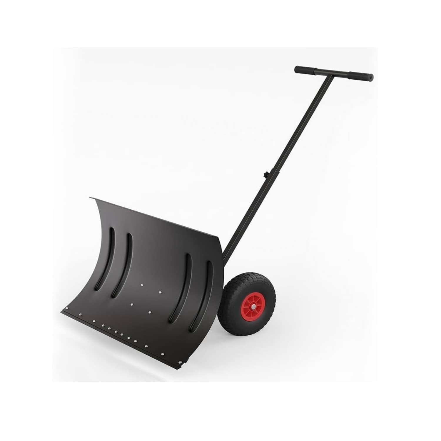 EastVita Heavy-Duty Dual-Wheel Single-Pole Snowplow With Wheels 29-Inch ...