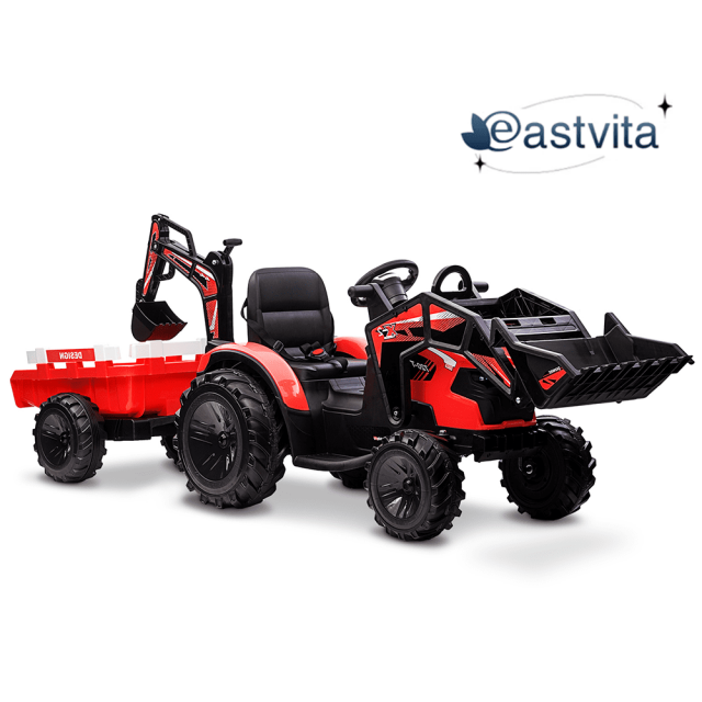 EastVita Kids 24V Ride on Toys Car Tractor, 2 in 1 Large Farm Tractors ...