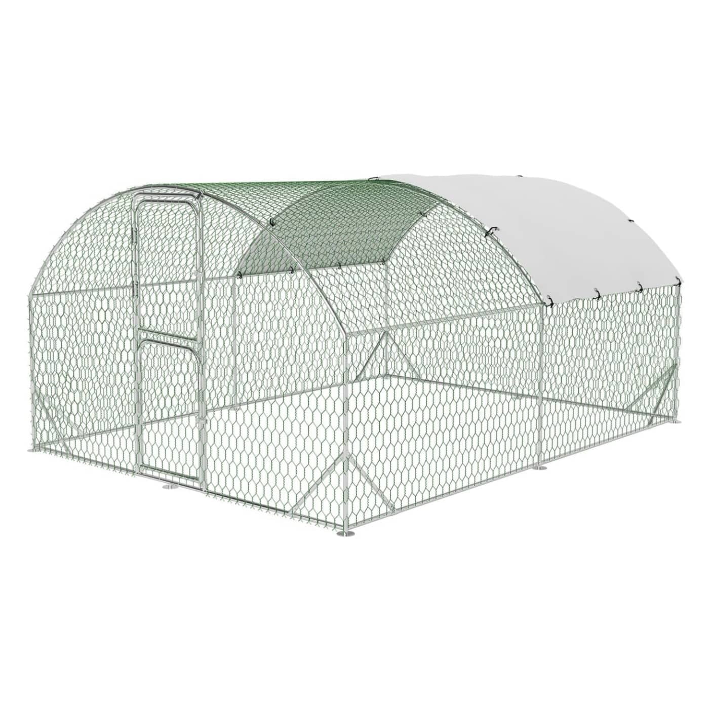 EastVita Large Metal Chicken Coop Metal Chicken Run with Reinforced ...
