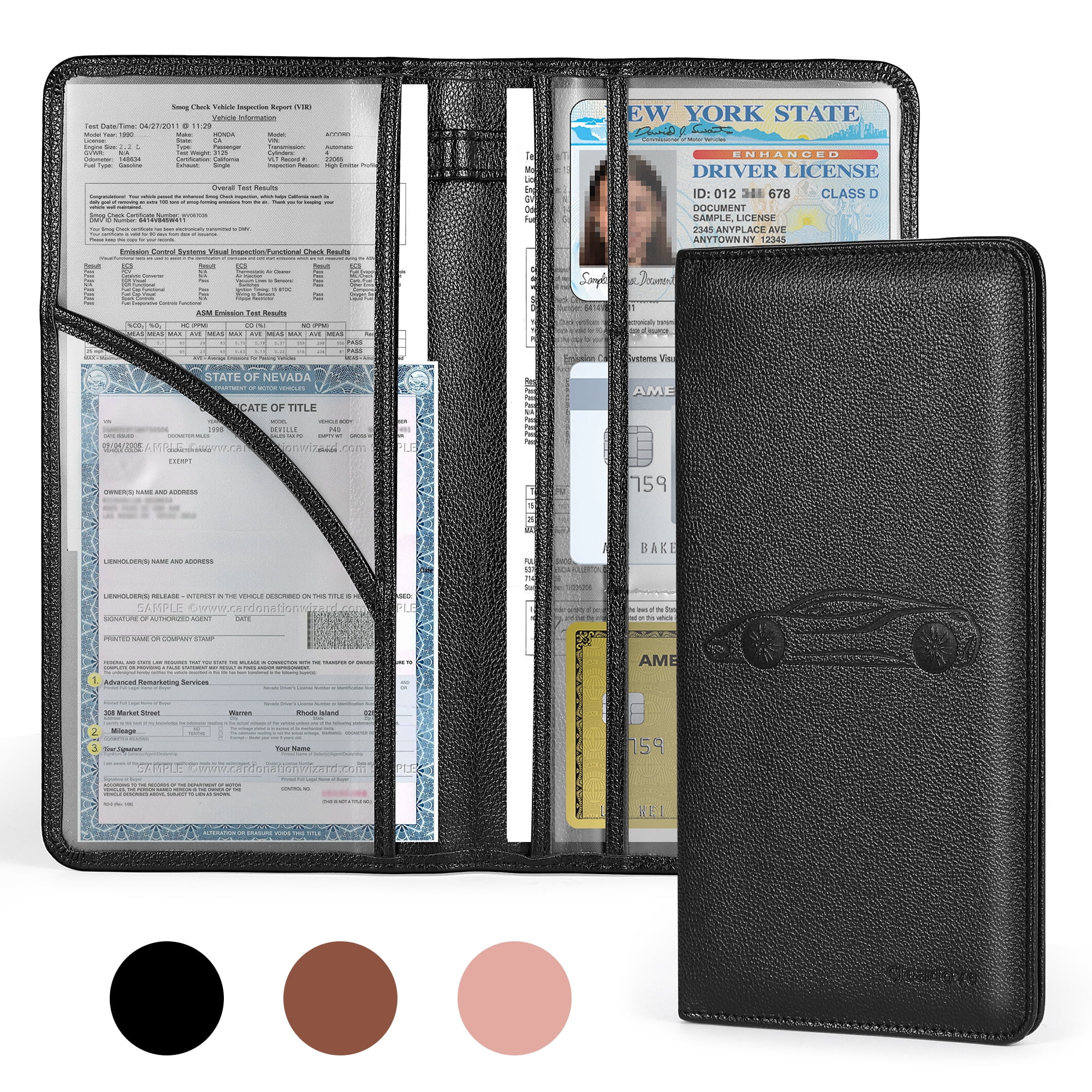 EastVita Long Car Card Bag Vehicle Card Document Glove Box Organizer ...