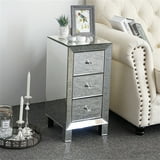EastVita Modern Mirrored Night Stands With 3 Drawers Bedside Table End ...