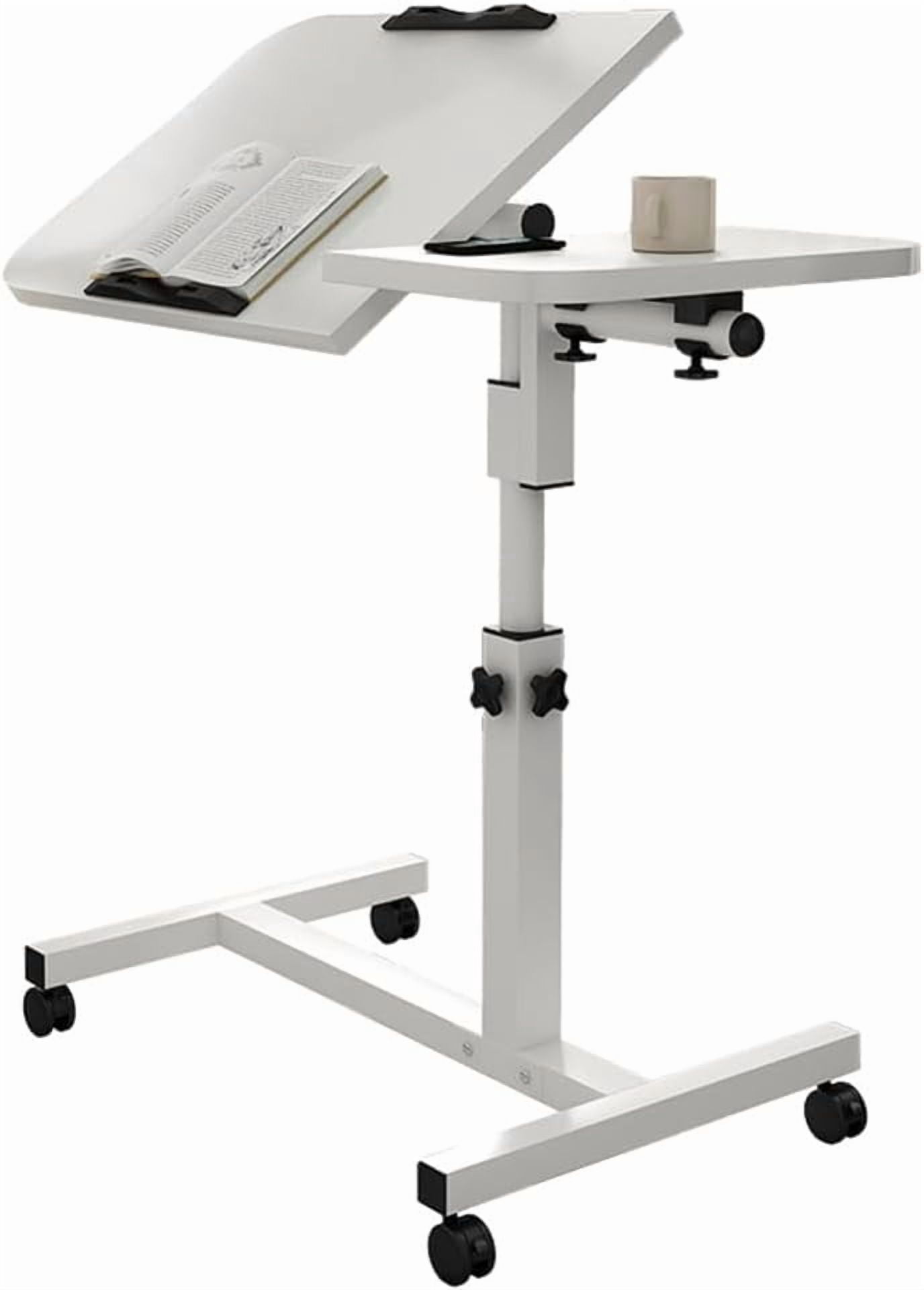 EastVita Movable Overbed Table with Wheels, 23.6-37.4in Adjustable ...
