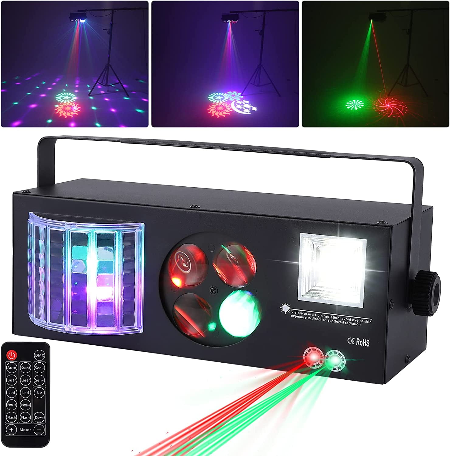 EastVita Party Lights,DJ Disco Lights for Parties,4-in-1 Mixed Effect ...
