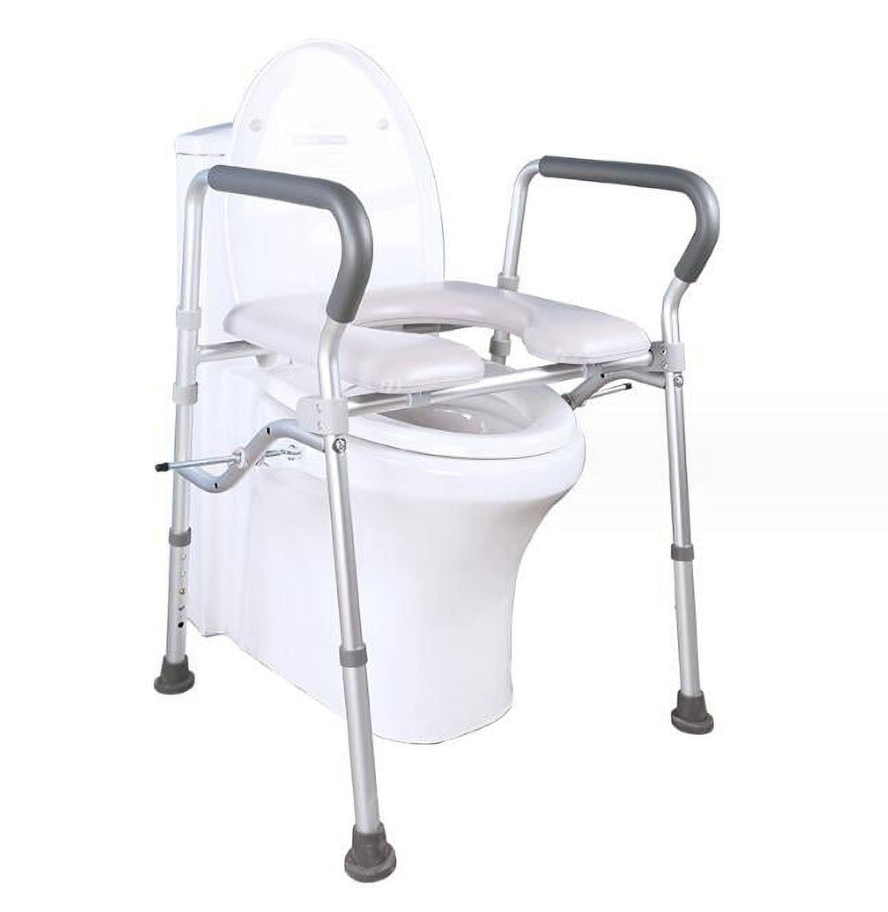EastVita Raised Toilet Seat，Adjustable Toilet Safety Frame with Handle ...