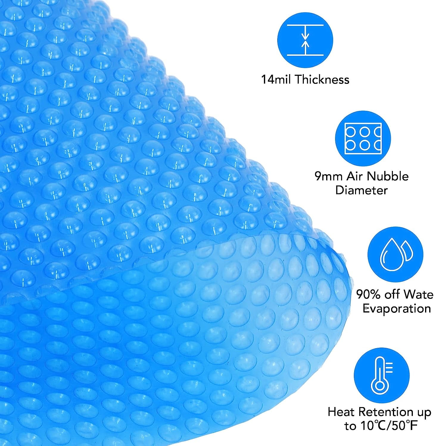 EastVita Rectangle Pool Solar Cover, Heat Retaining Blanket for In ...