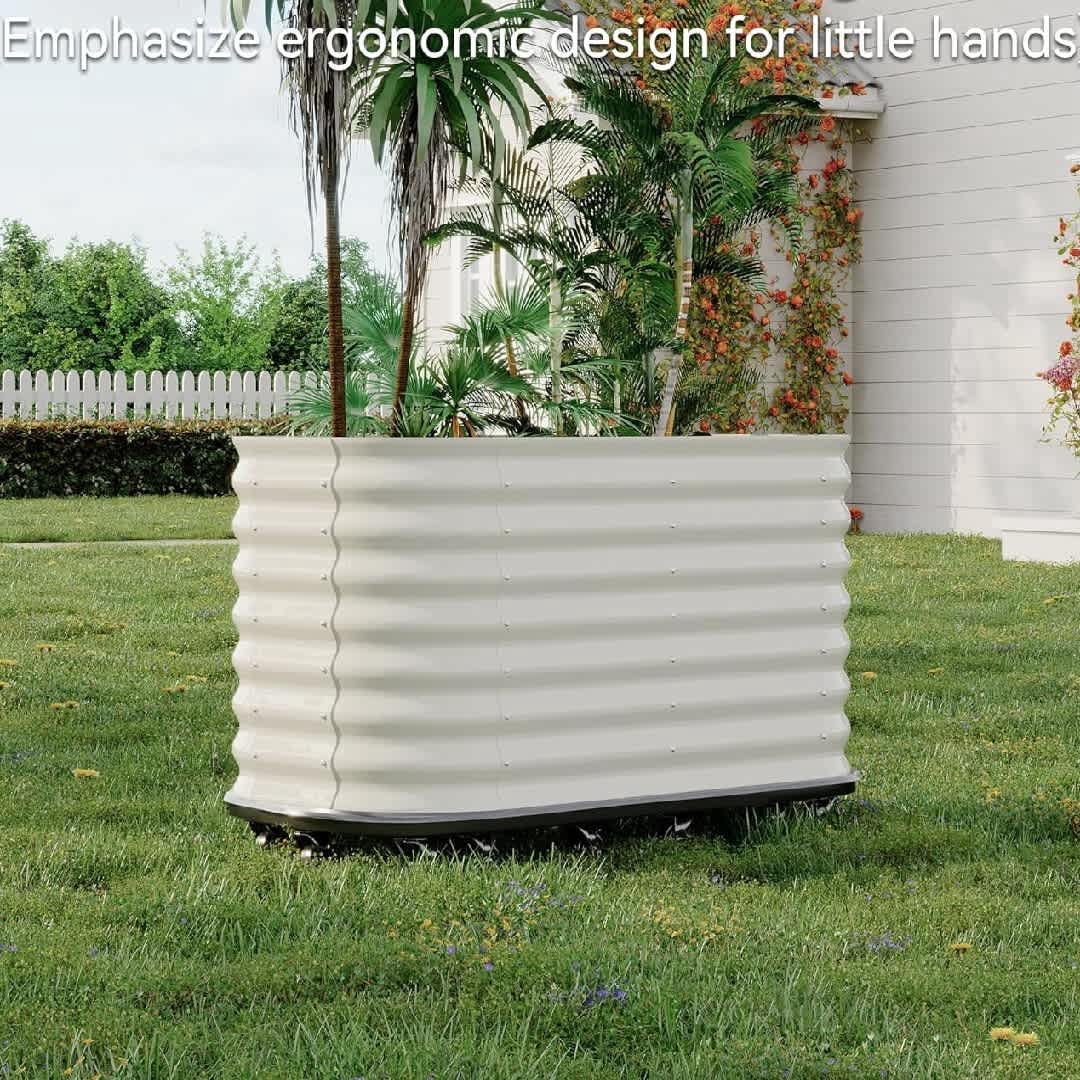 EastVita Self Watering Garden Bed Rolling Wheeled Base Lockable Wheels ...