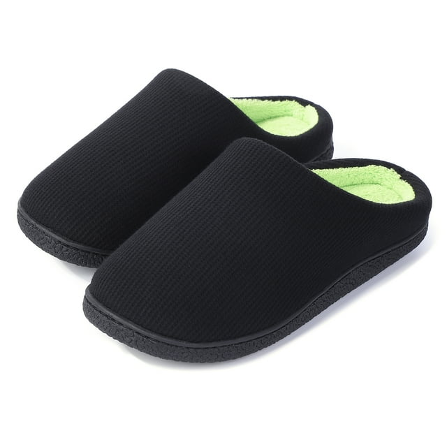 EastVita Cozy Memory Foam Slippers for Men and Women, Two-Tone Closed ...