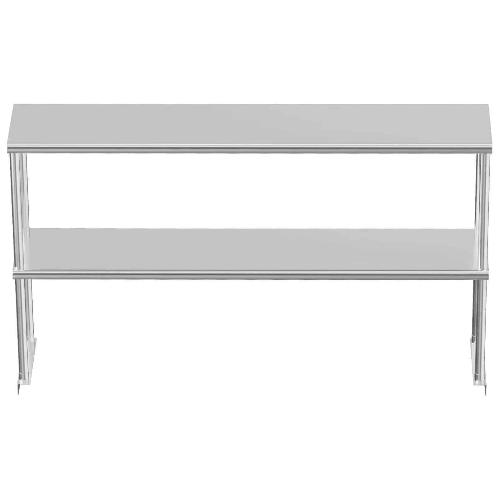 EastVita Stainless Steel Double Overshelves 60x12 Inches Adjustable ...