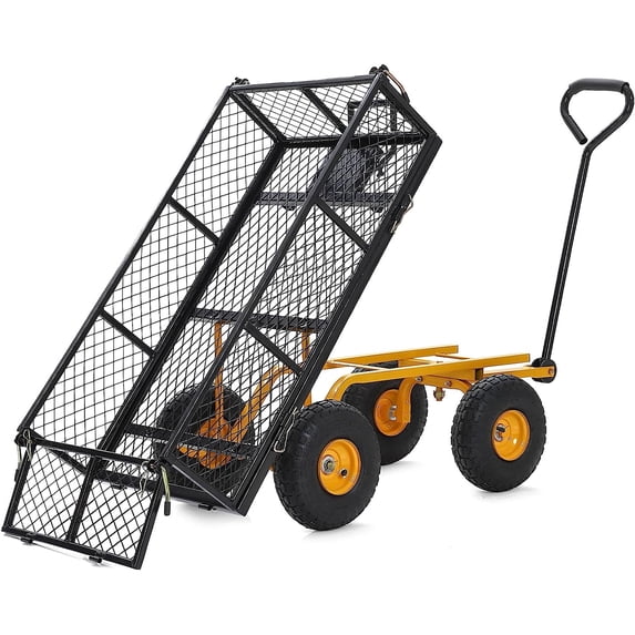 "EastVita Utility Garden Cart, 500lbs Capacity, Steel,10"" Tires ...