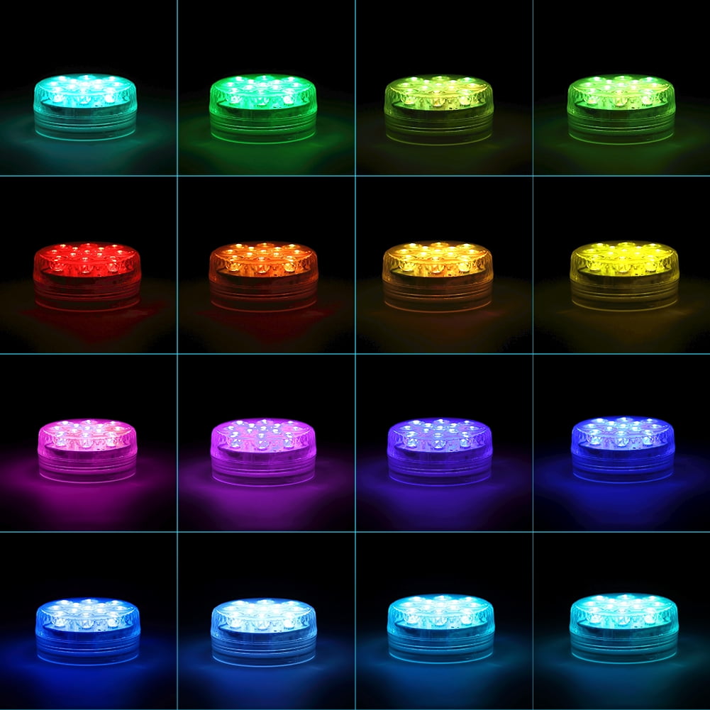 EastVita Submersible LED Light, RF Remote Control, 13LED Color Changing ...