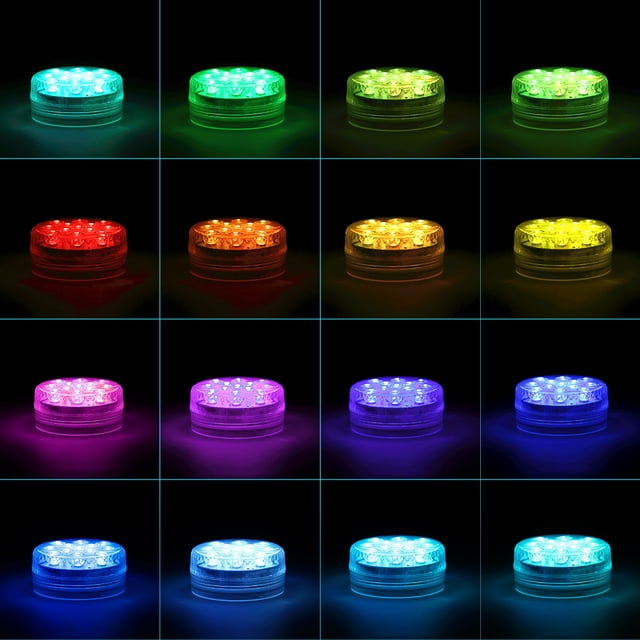 EastVita Submersible LED Light, RF Remote Control, 13LED Color Changing ...