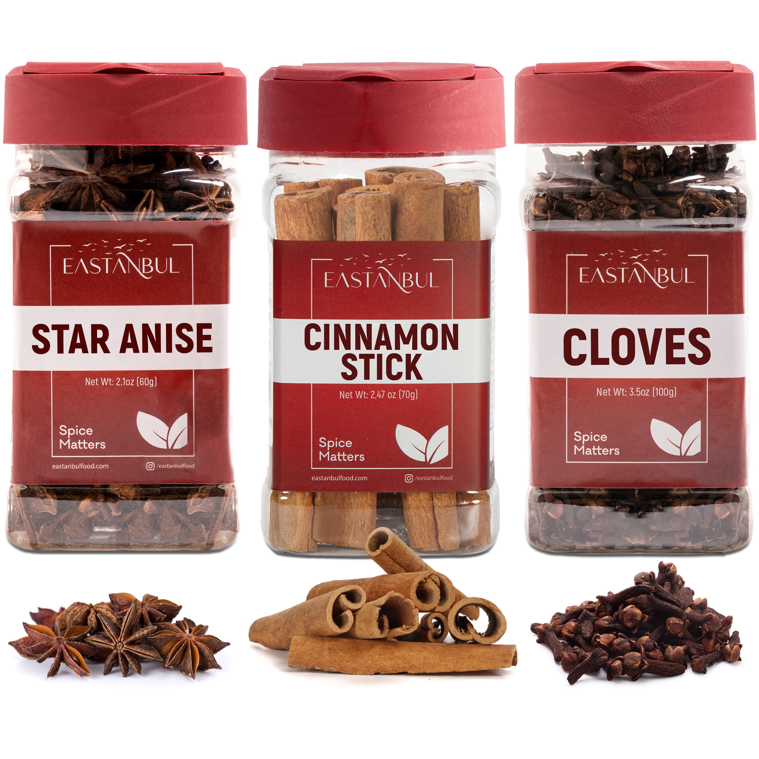 Eastanbul Cinnamon Sticks, Whole, 8.11oz + Cloves & Star Anise ...