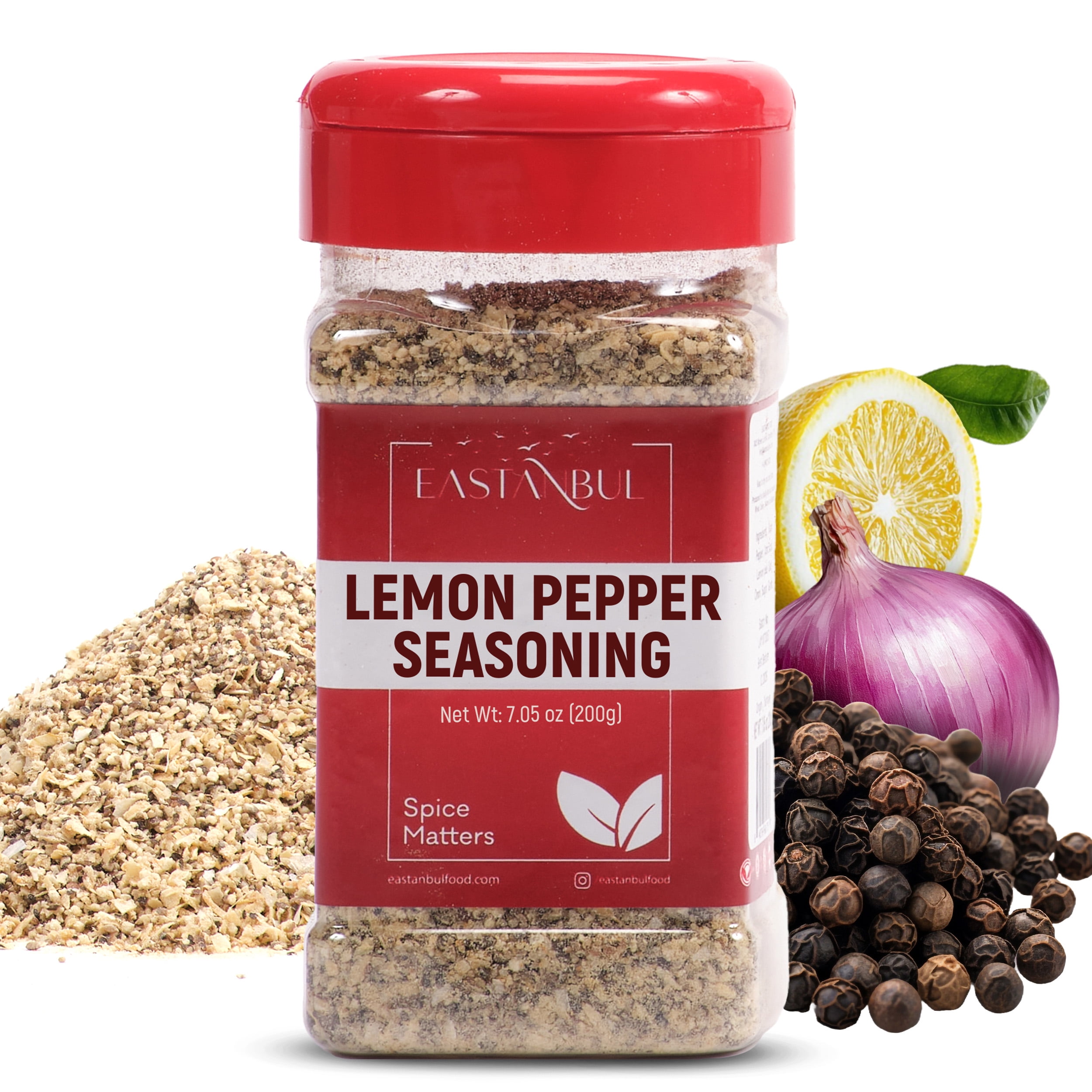 Eastanbul Lemon Pepper Seasoning, Lemon Pepper Powder with Peel, 7.05oz ...