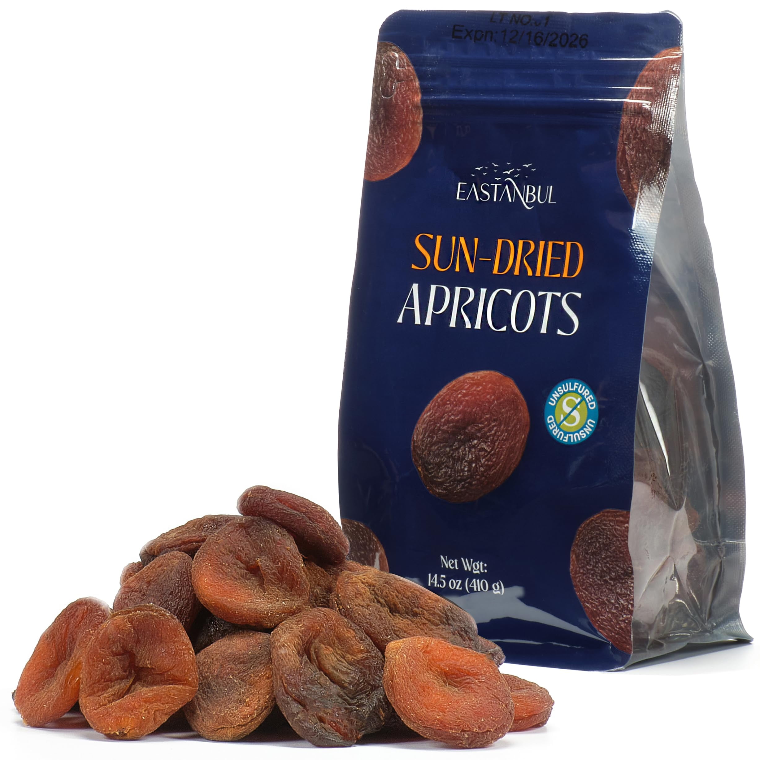Eastanbul Sun Dried Apricots, DMF15 14.5oz, Premium Dried Sugar Added ...