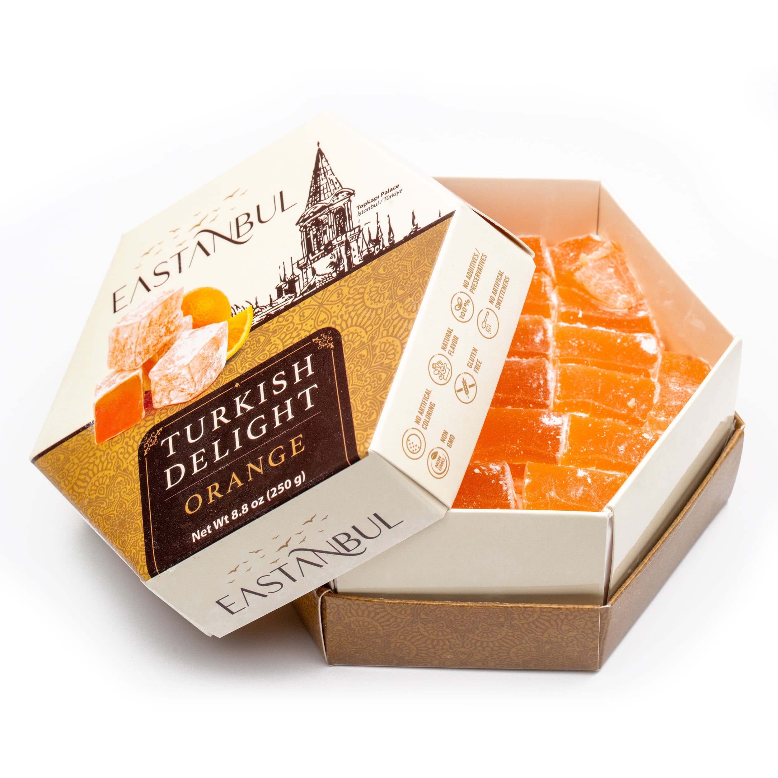 Eastanbul Turkish Delight,Turkish Delight Candy w/Orange Flavor,Lokum,8 ...