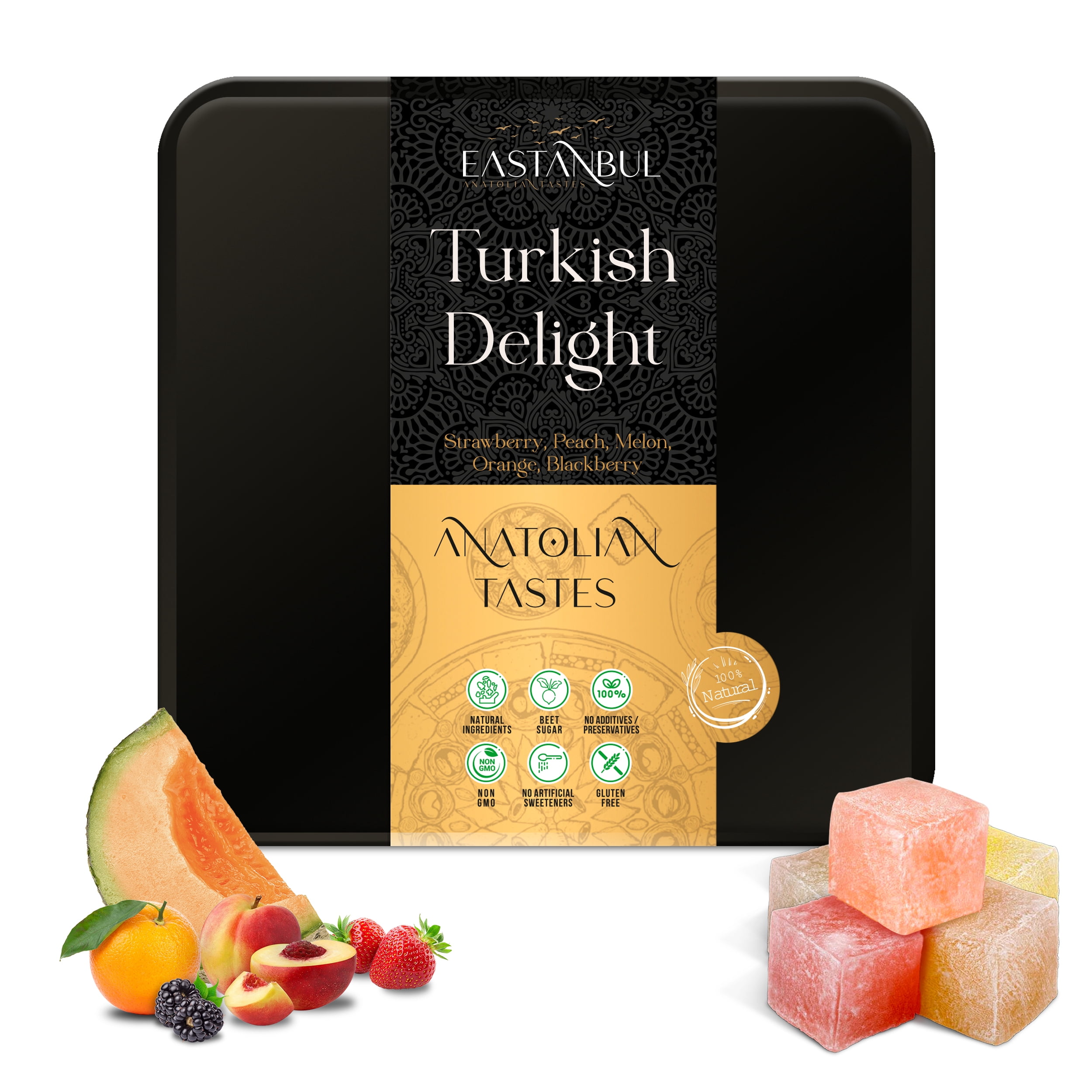 Eastanbul Turkish Delight Candy, Traditional Turkish Lokum with 5 ...