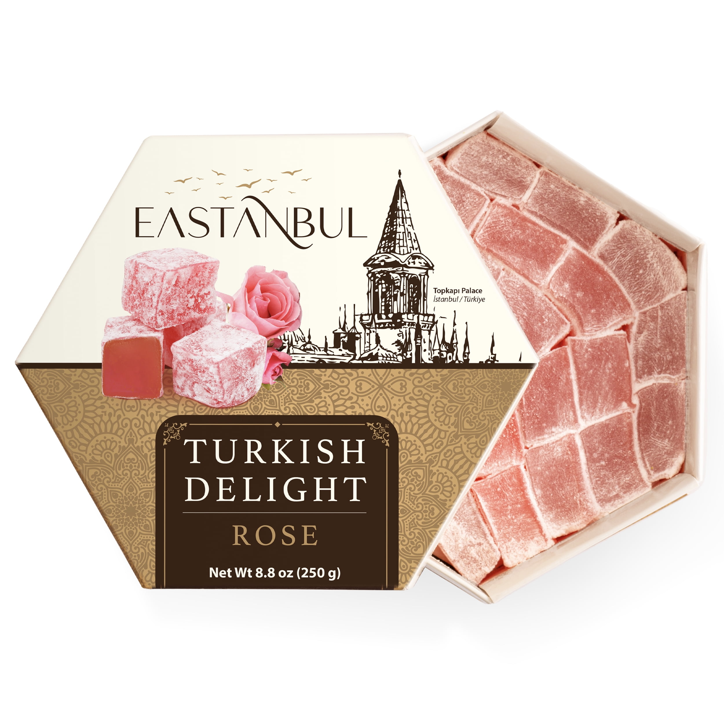 Eastanbul Turkish Delight Rose,Turkish Delight Candy,Rose Candy,Lokum,8 ...