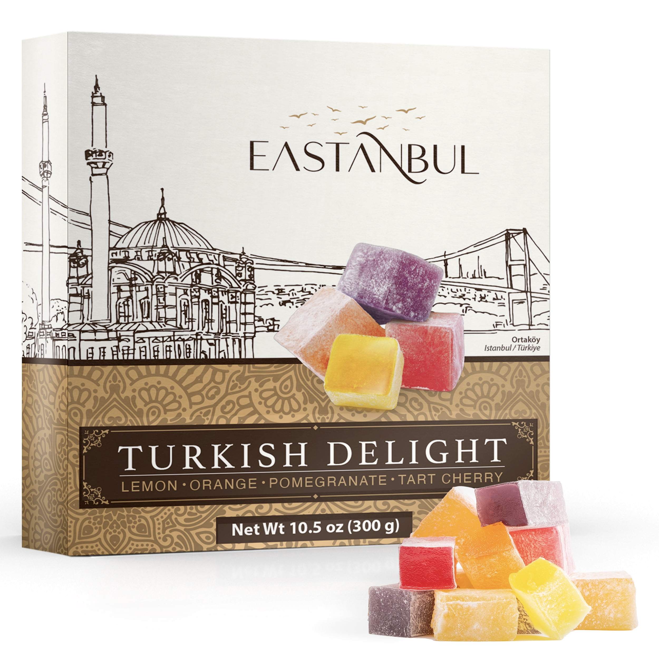 Eastanbul Turkish Delights Assorted with 4 Flavors, Turkish Lokum, 8.8 ...