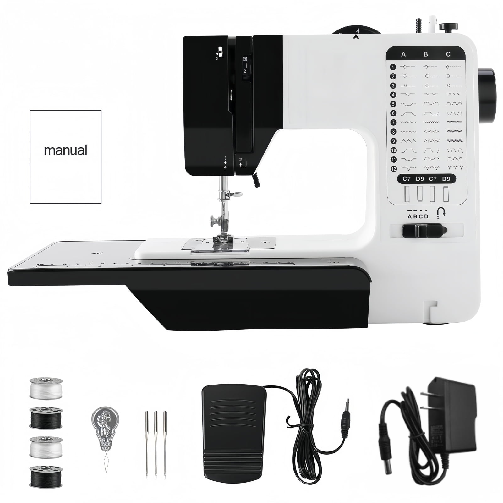 Eastbuy 12 Stitches Mini Sewing Machine Electric Double Thread Sewing ...