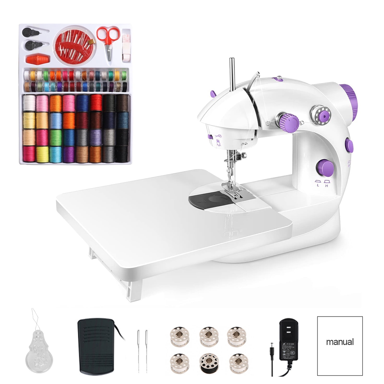 Eastbuy Mini Electric Sewing Machine with 99pcs Needlework Set Simple ...