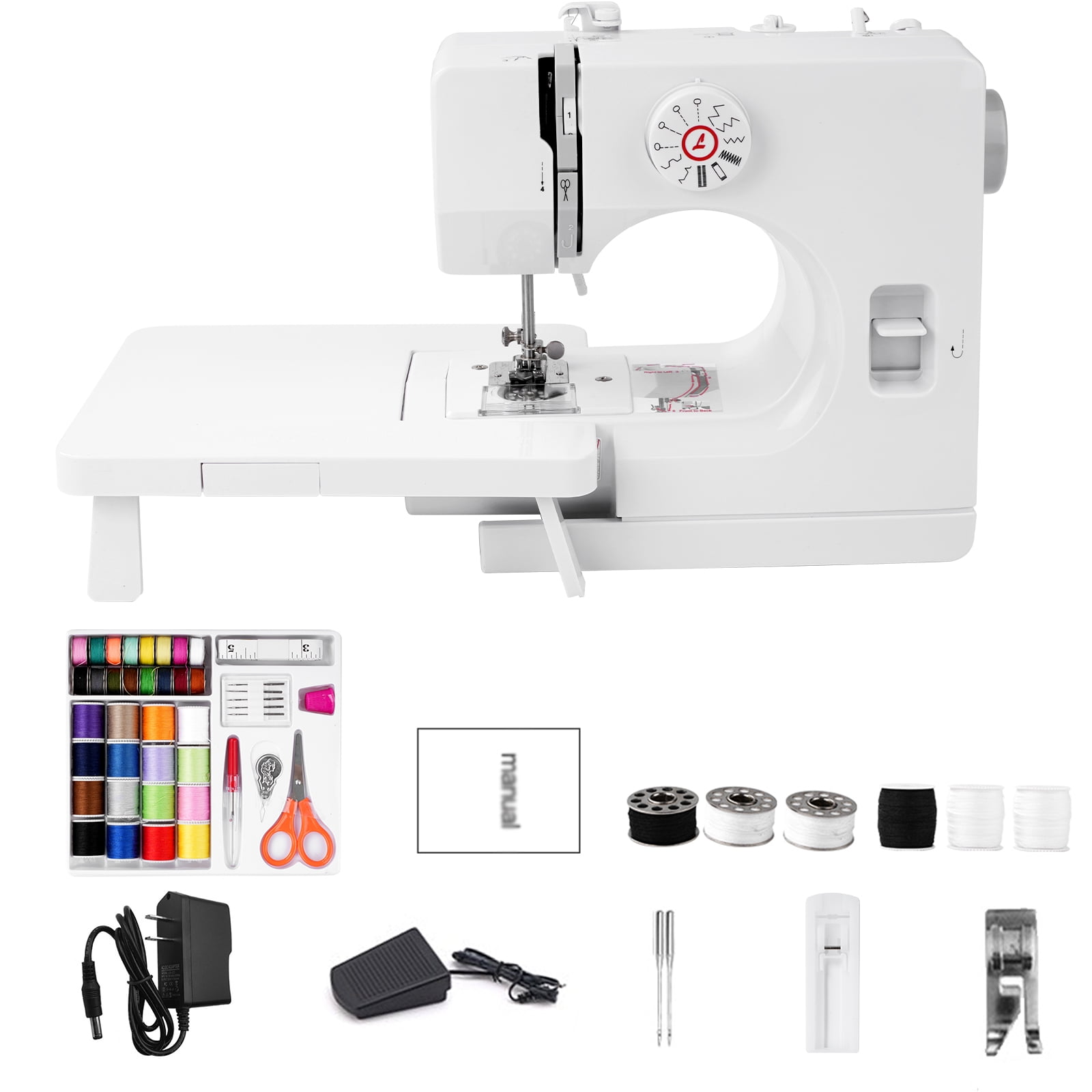 Eastbuy Mini Sewing Machine with 12 Stitches and Extension Table ...