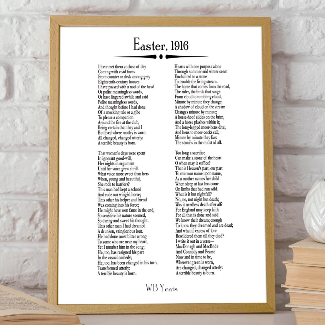 Easter 1916 Poem By Wb Yeats Poetry Wb Yeats Print Irish Poster Irish Decor Irish Prints Irish ...
