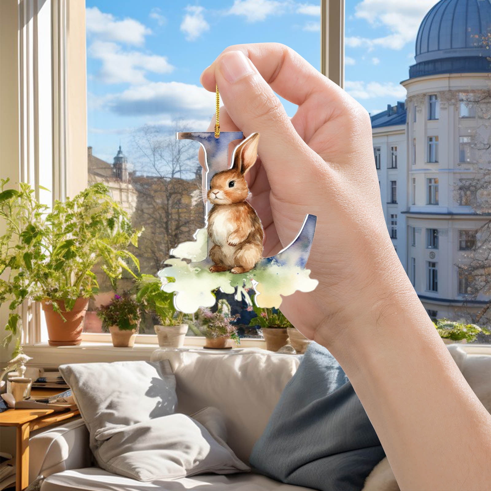 Easter 26 Letter Acrylic Bunny Ornaments,Retro Easter Rabbit ...